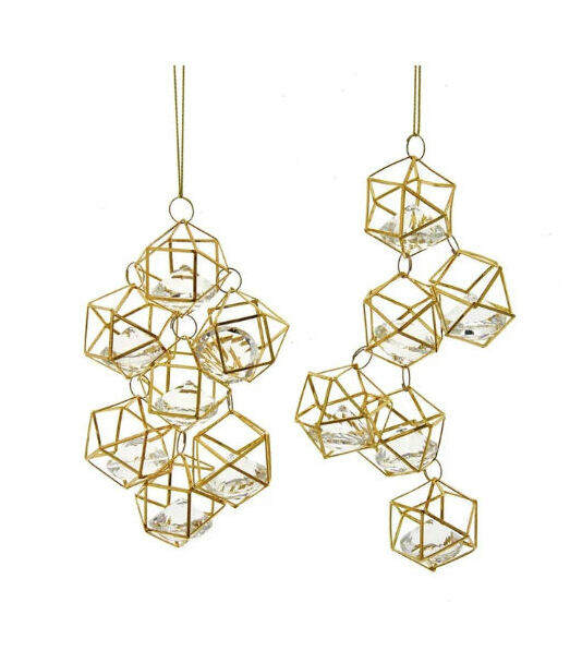 Gold Wire Drops With Gems Ornament - Item 100708 | The Christmas Mouse