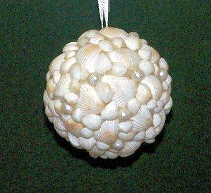 White Shell Ball Ornament - Item 115001 | The Christmas Mouse