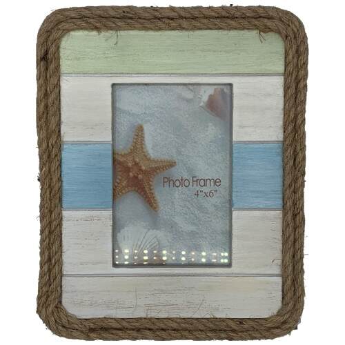 Wood and Rope Tri Color Photo Frame - Item 396259 | The Christmas Mouse
