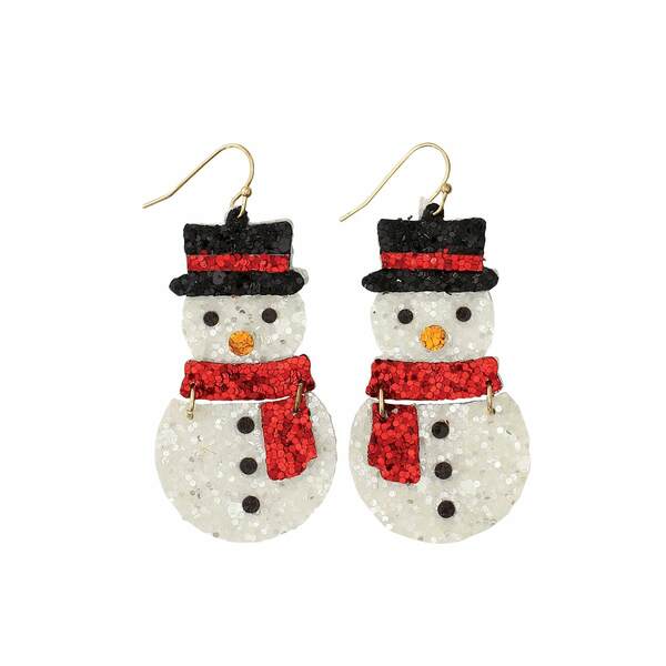 Glitter Snowmen Earrings - Item 418717 | The Christmas Mouse