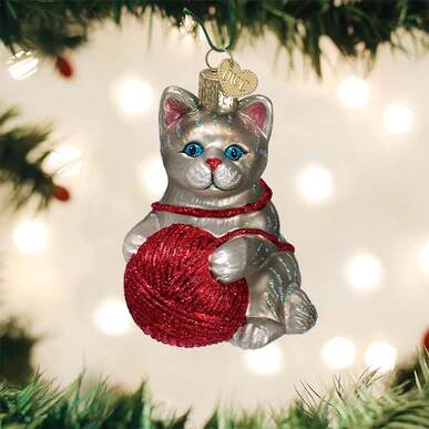 Grey Playful Kitten Ornament - Item 426360 | The Christmas Mouse